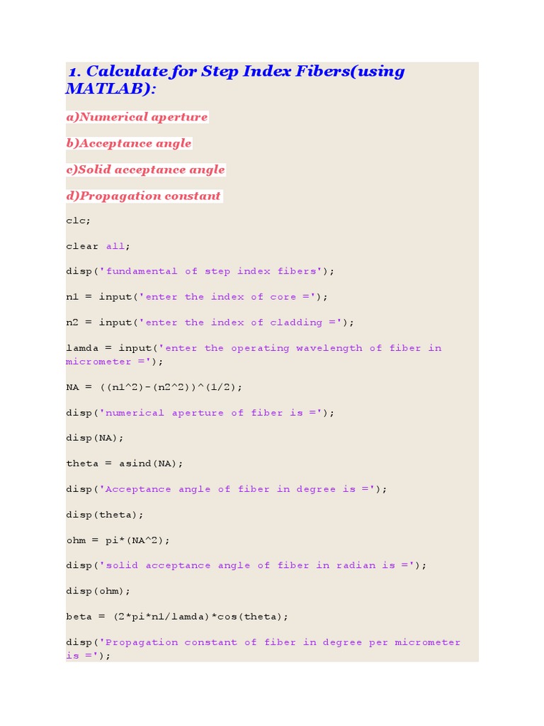 Characterization and analysis of optical fiber parameters using MATLAB ...