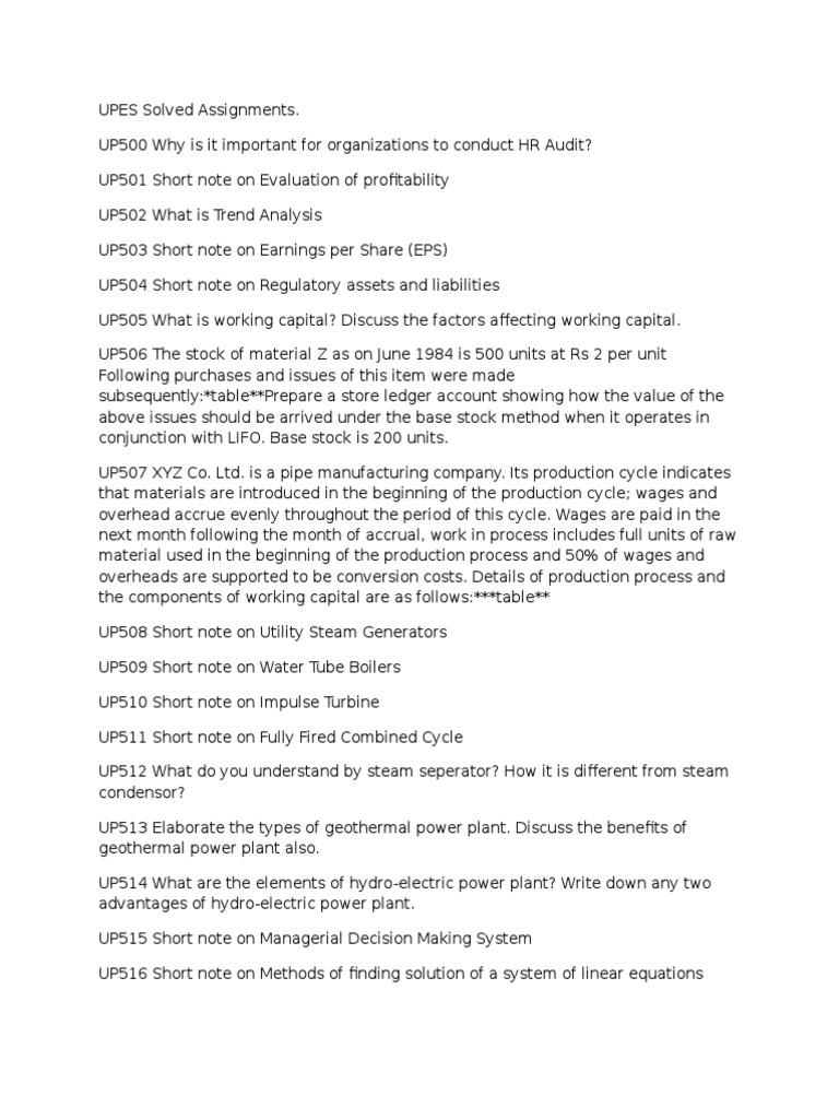 UPES Solved Assignments | PDF