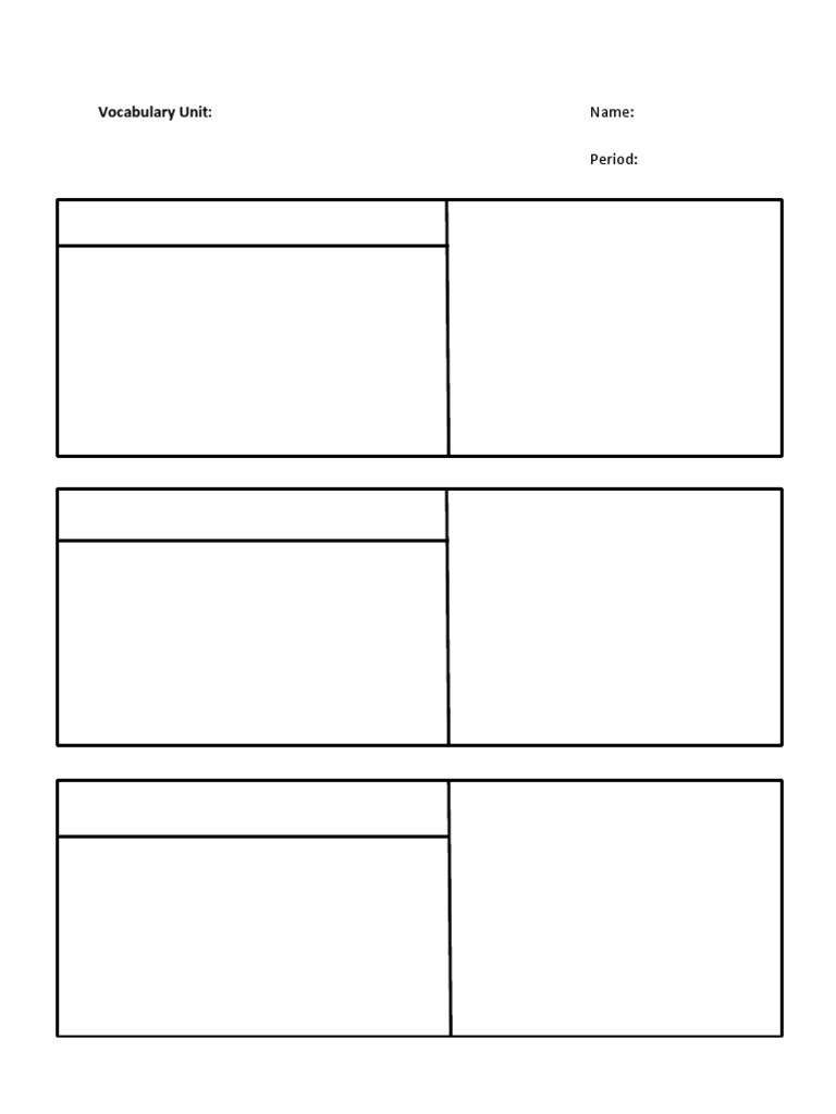 Vocabulary Graphic Organizer | PDF