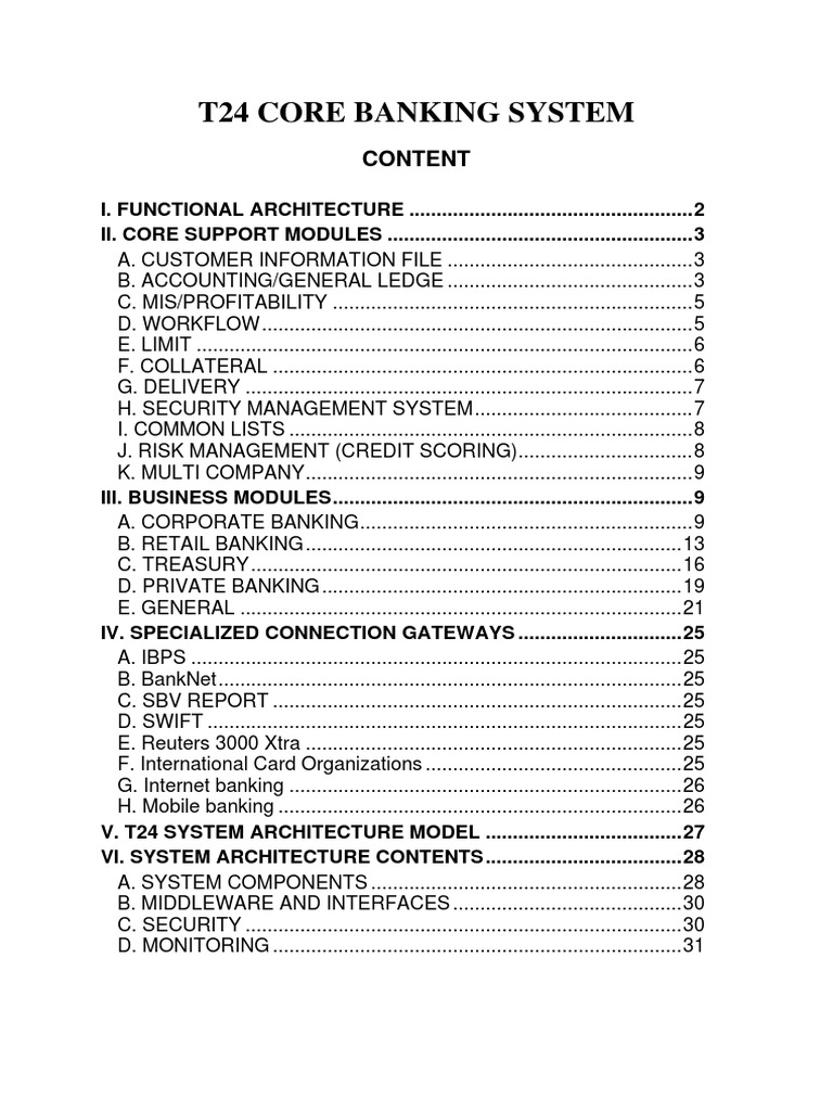 T24 Core Banking System Overview | PDF | Swap (Finance) | Cheque