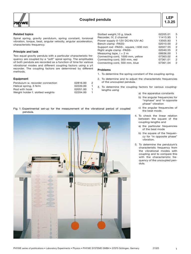 Coupled Pendulum | PDF | Pendulum | Physics