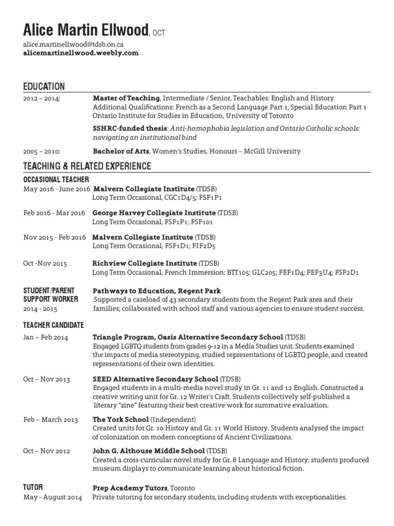 Ame Lto Resume 16-08-16 Website | PDF | School Counselor | Mentorship