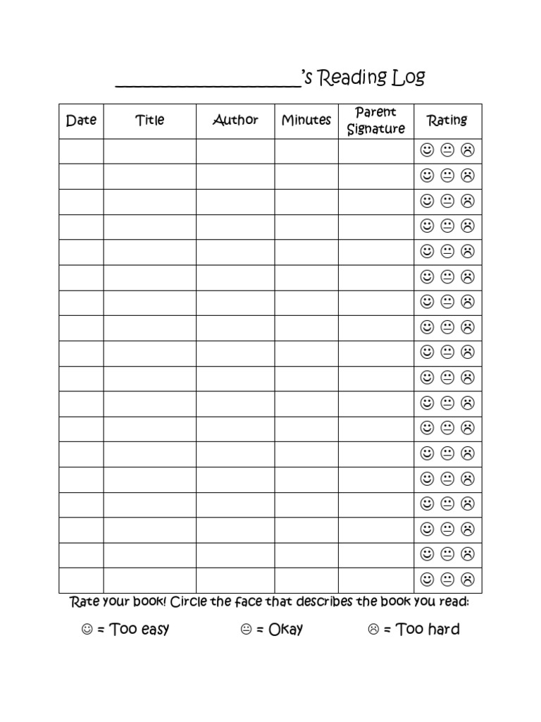 Reading Log Template for Students | PDF