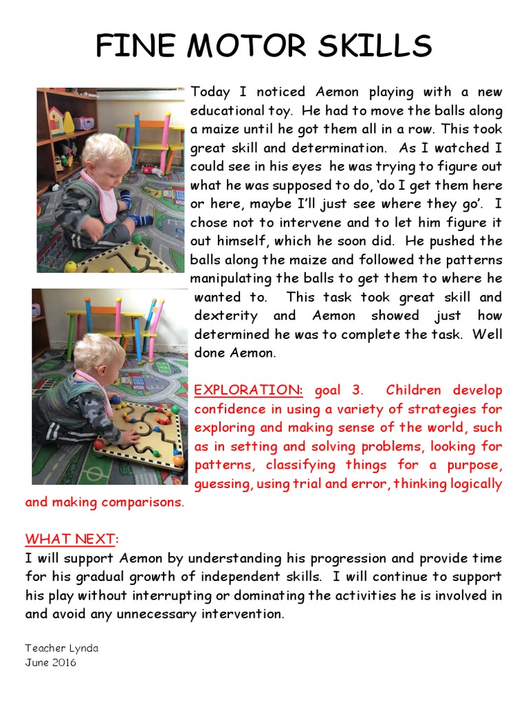 Fine Motor Skills | PDF