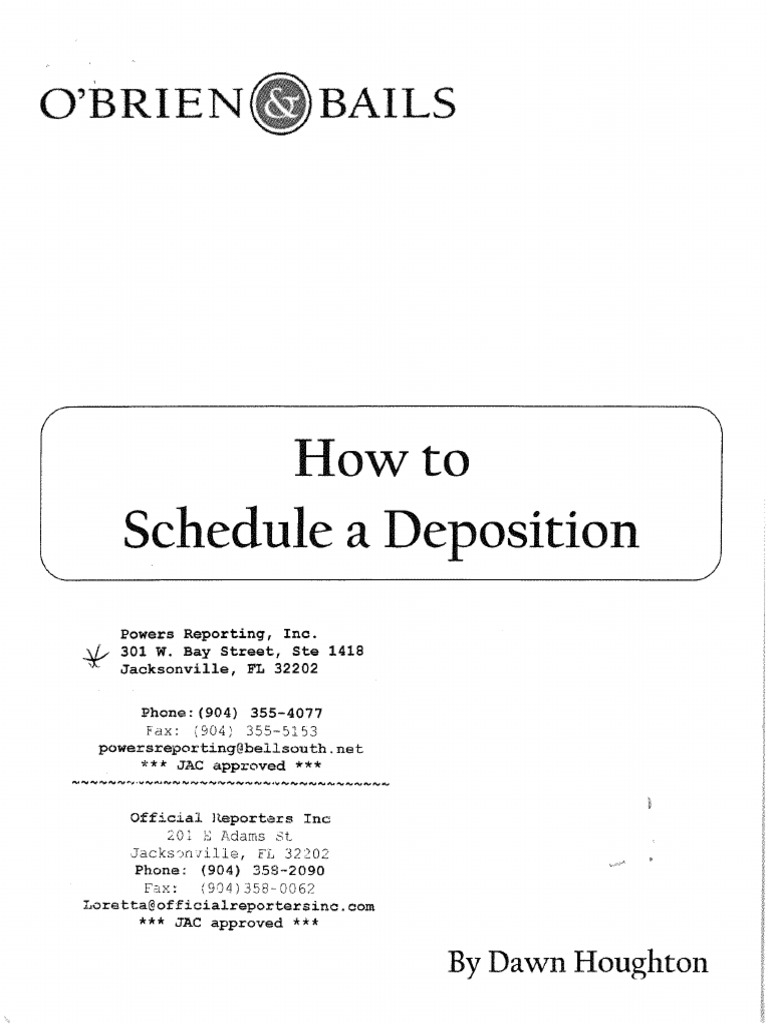 How To Schedule A Deposition | PDF