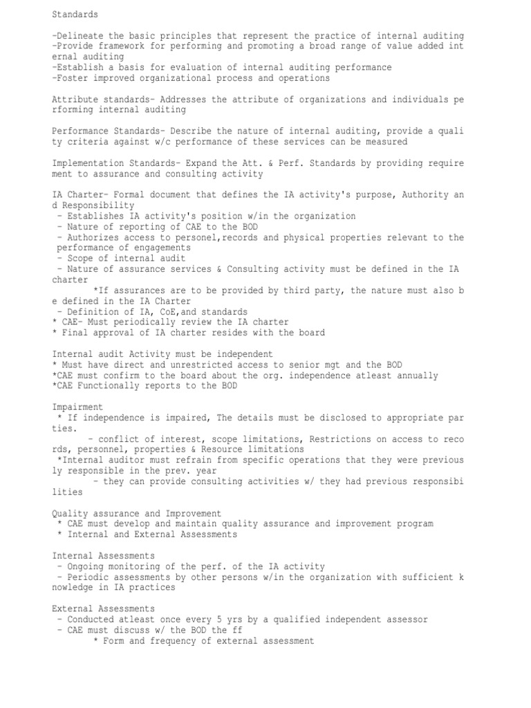Internal Audit Notes | PDF | Internal Audit | Audit