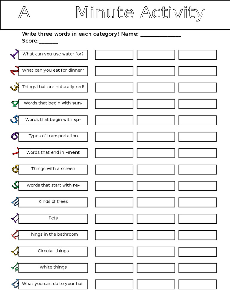 5 Minute Activity 1 | PDF