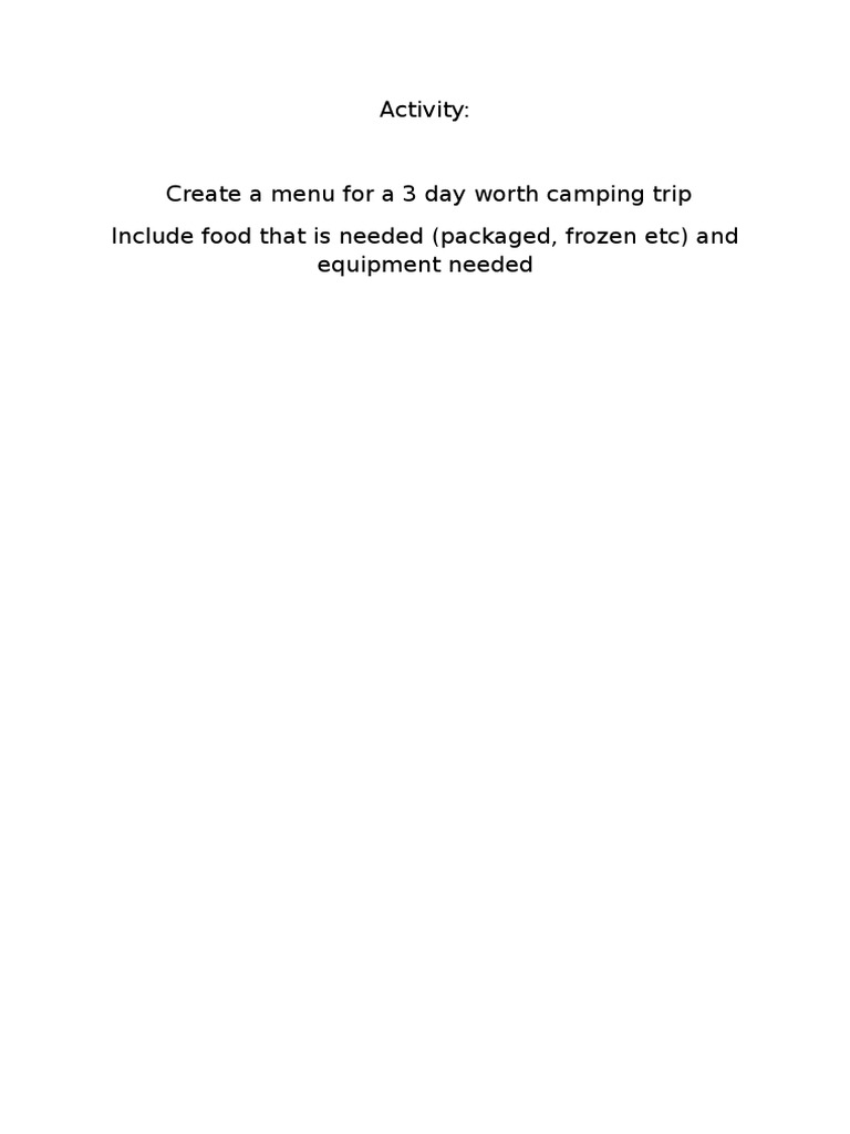 Activity - Food | PDF | Science & Mathematics