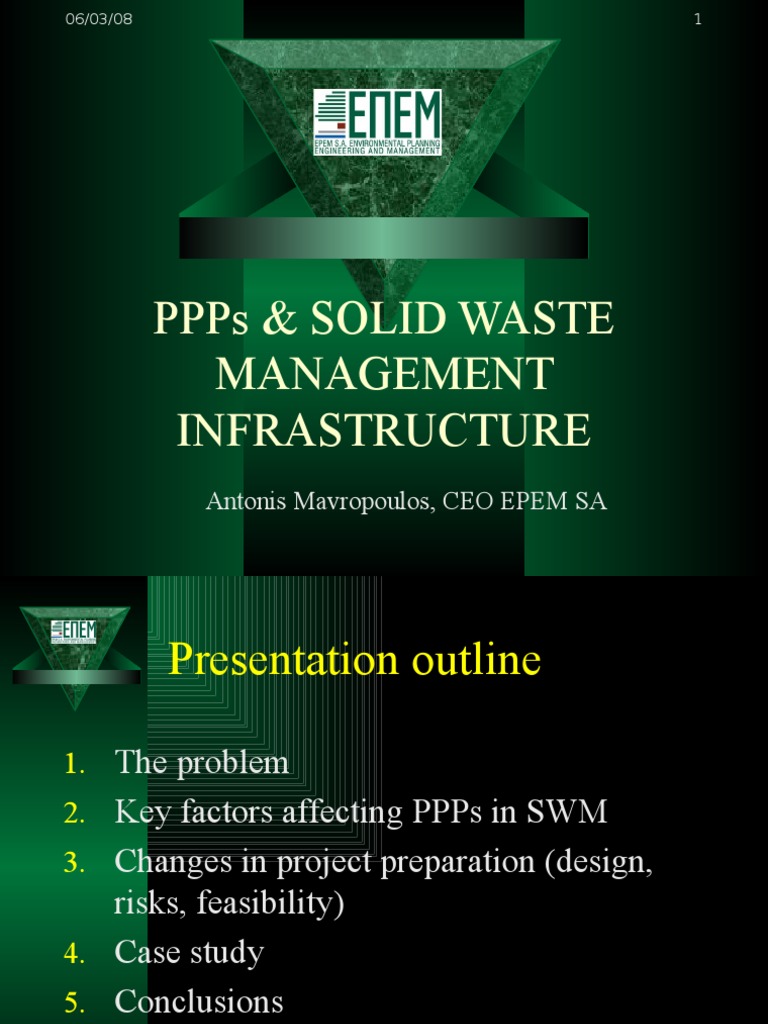 PPPs in Solid Waste Management | PDF | Public–Private Partnership | Waste