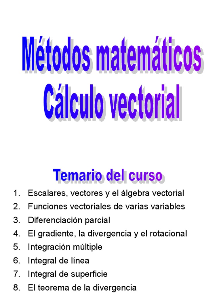 Cálculo Vectorial | PDF | Integral | Vector Euclidiano