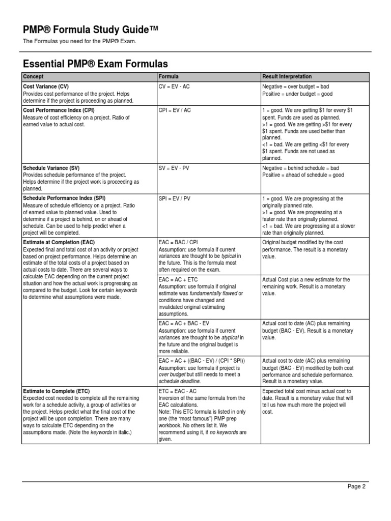 PMP Formula | PDF | Depreciation | Net Present Value