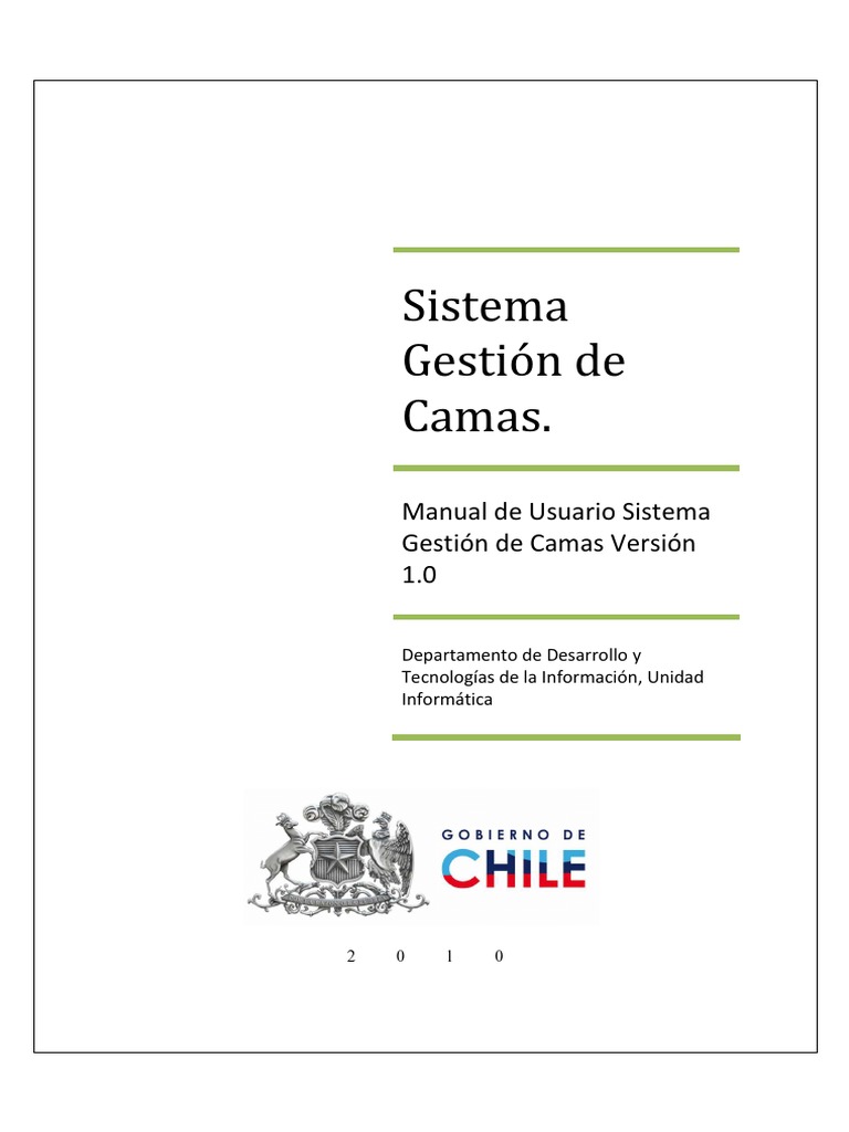 Manual De Sistema De Gestión De Camas Pdf Microsoft Excel Formato