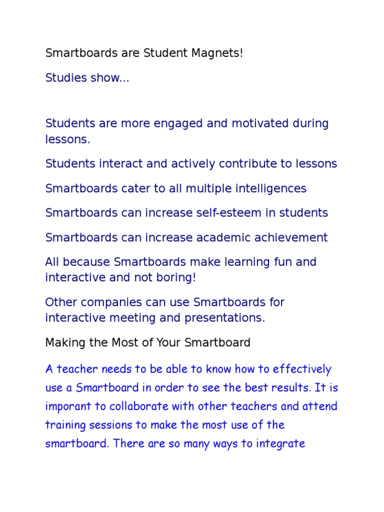 Smartboards Are Student Magnets | PDF | Career & Growth | Business