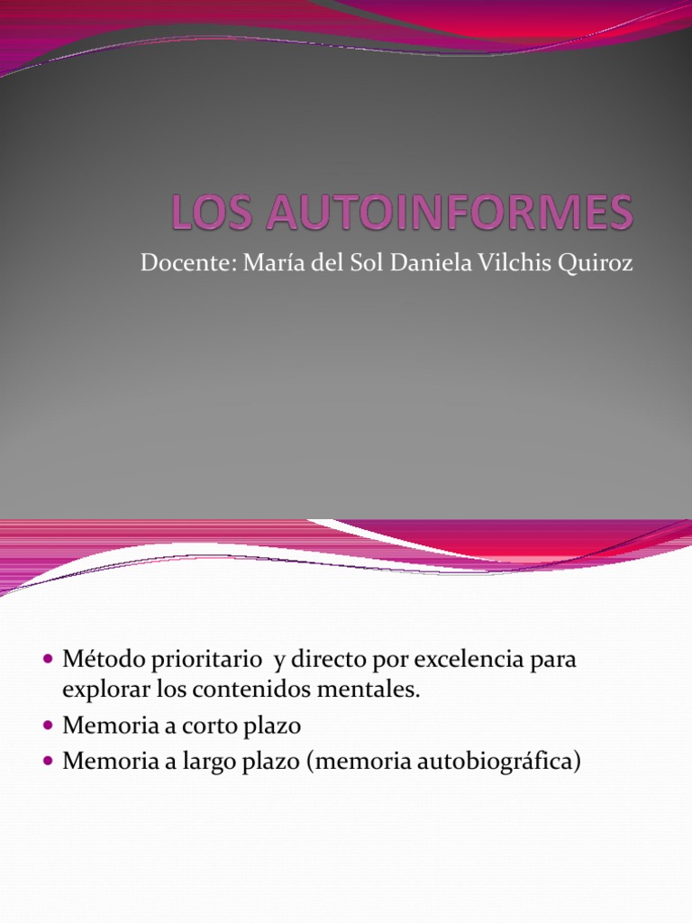 Los Autoinformes | PDF | Memoria | Comportamiento