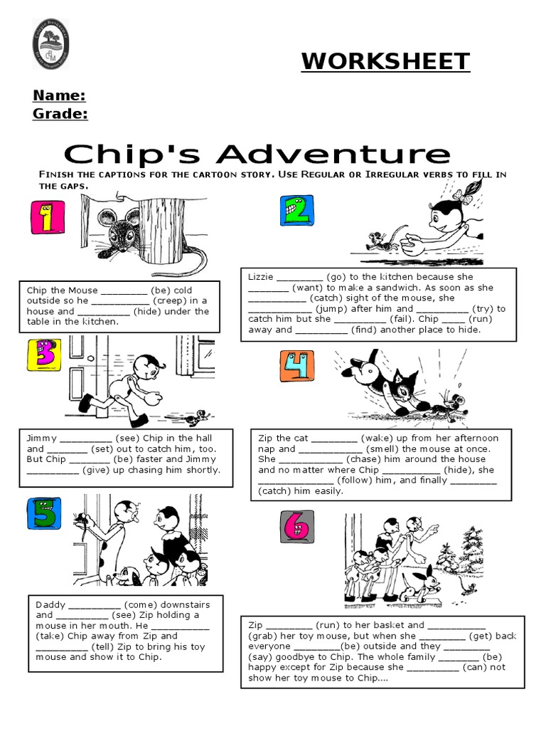 Chips - Adventure (Irregular & Regular Verbs) | PDF