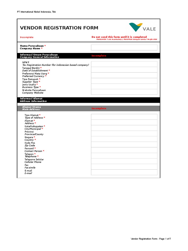 Vendor Registration Guide | PDF