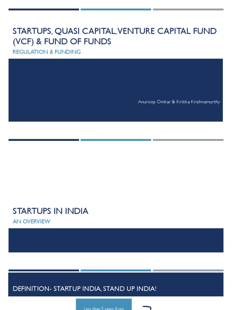 Startups, Quasi Capital, VCF, Fund | PDF | Limited Liability ...