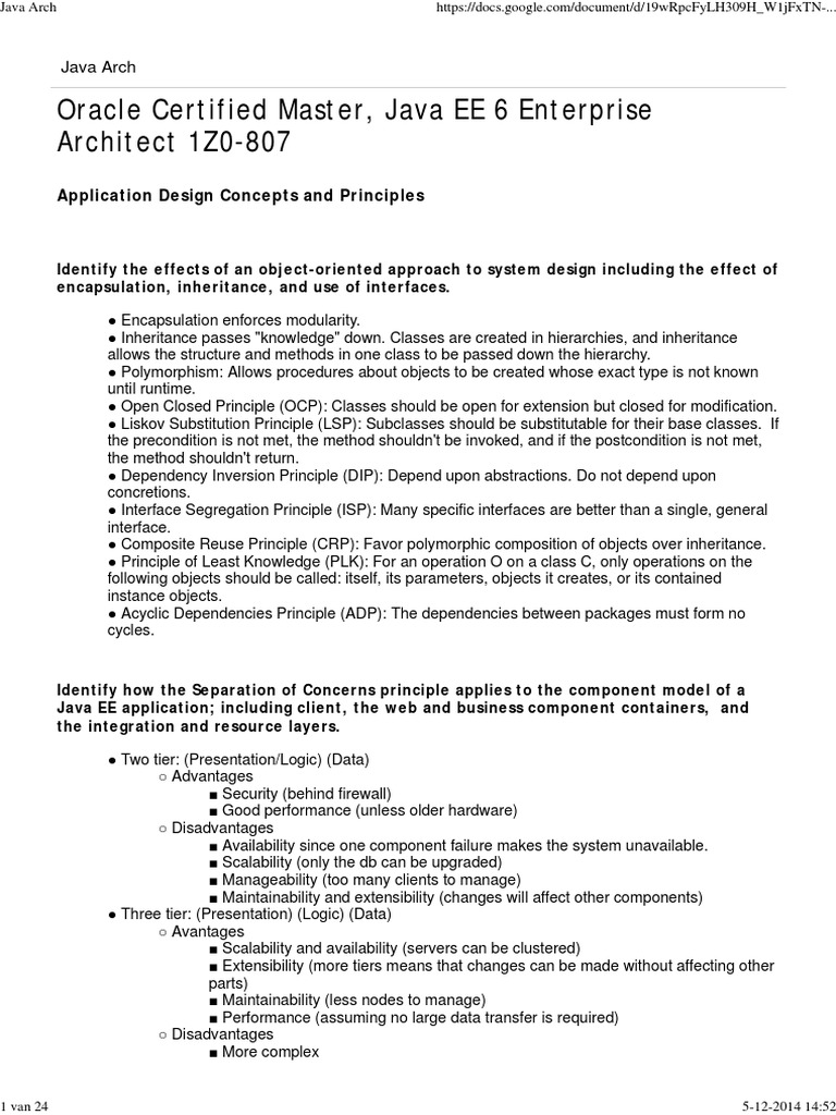 Java Arch 1z0-807 | PDF | Enterprise Java Beans | Soap