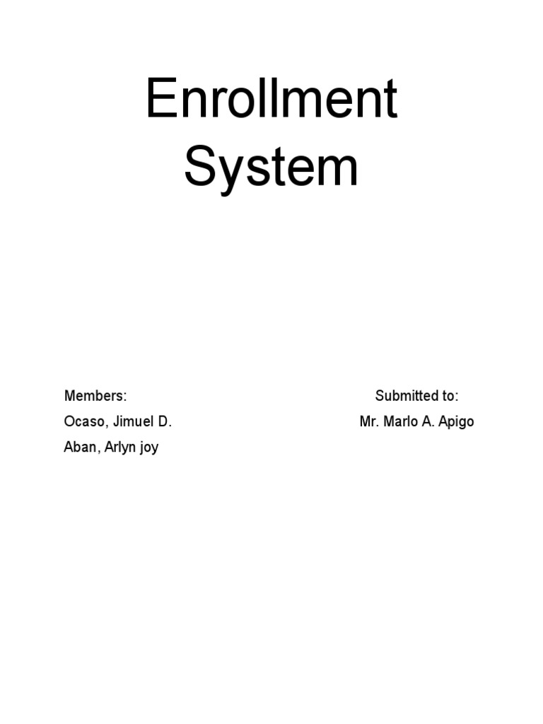 Enrollment System | PDF | Information System | Web Application