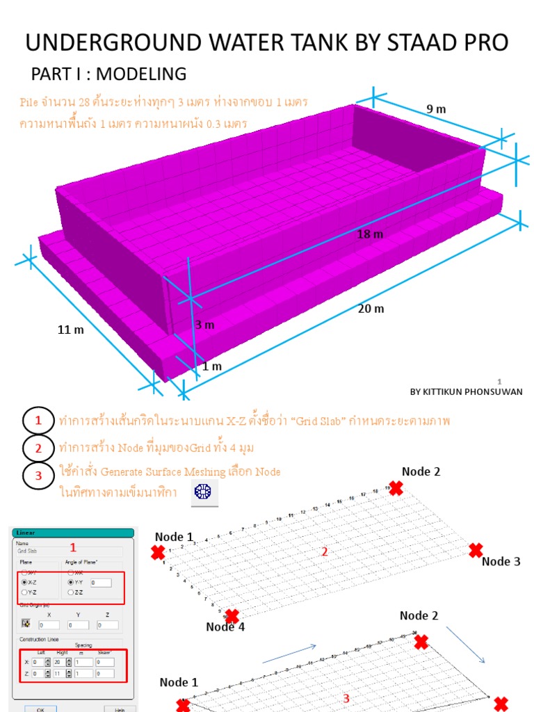 Underground Water Tank by Staad Pro V8i SS6 PDF | PDF