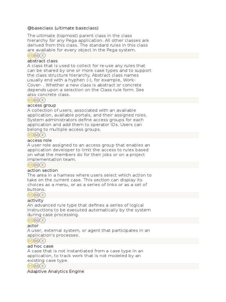 Pega Glossory | PDF | Class (Computer Programming) | Databases
