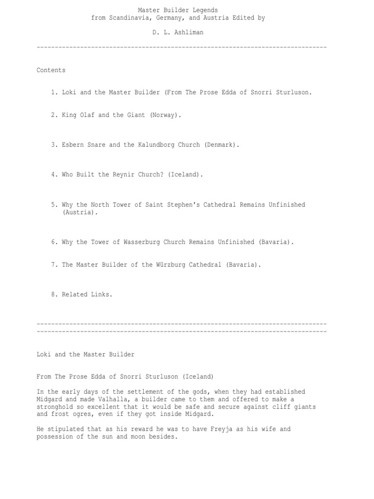 Master Builder Legends | PDF | Norse Mythology | Loki