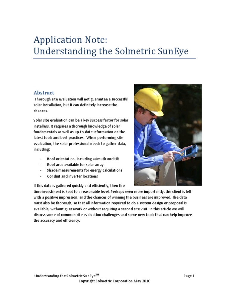 Understanding The SunEye | PDF | Photovoltaics | Compass