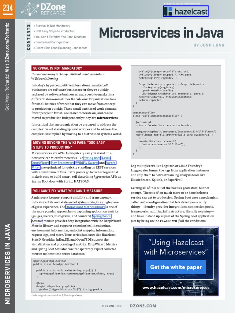 Dzonerefcardz Microservicesinjava | PDF