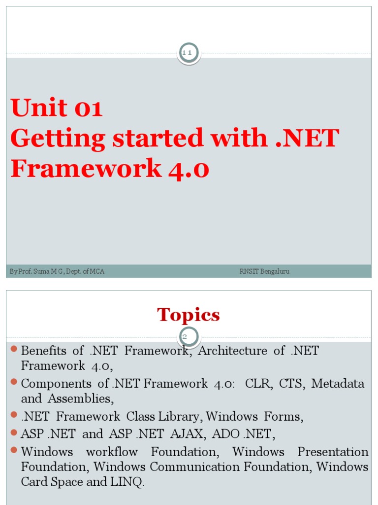 Unit01-Getting Started With .NET Framework 4.0 | PDF | Web Application ...