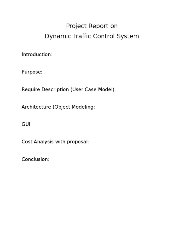 Project Report On Dynamic Traffic Control System | PDF