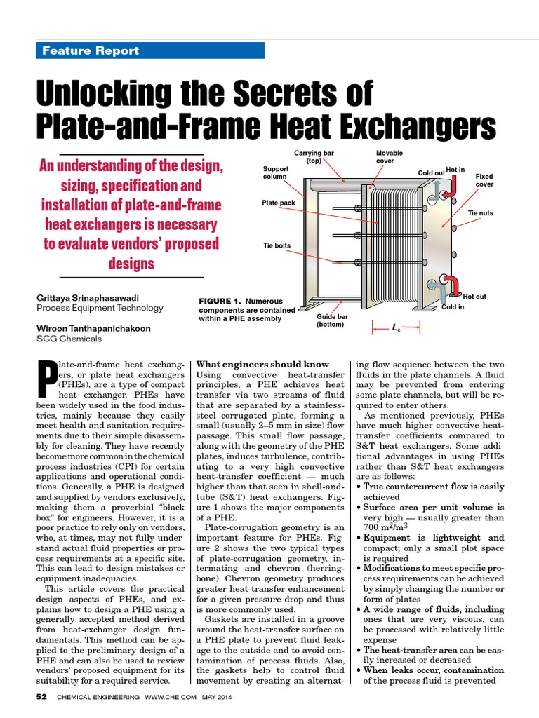 Design of Plate & Frame HEXs | PDF | Heat Exchanger | Reynolds Number