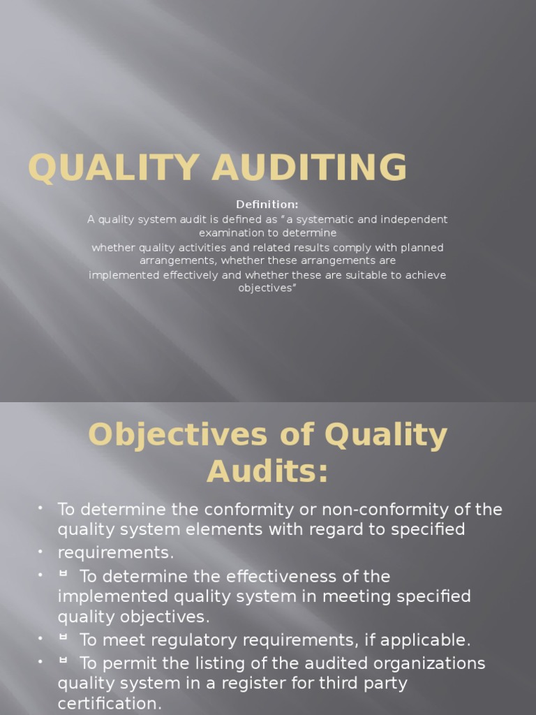 Quality Auditing | PDF | Quality Management System | Audit