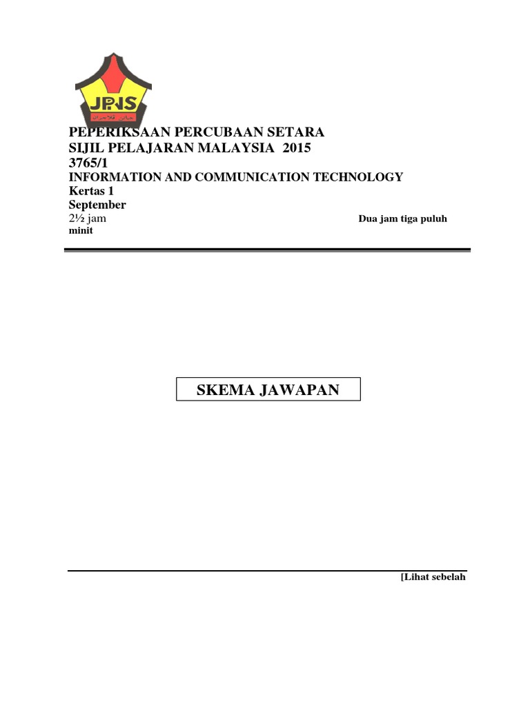 (Skema) Ict SPM 2015 Trial (n9) | PDF | Icon (Computing) | Input/Output
