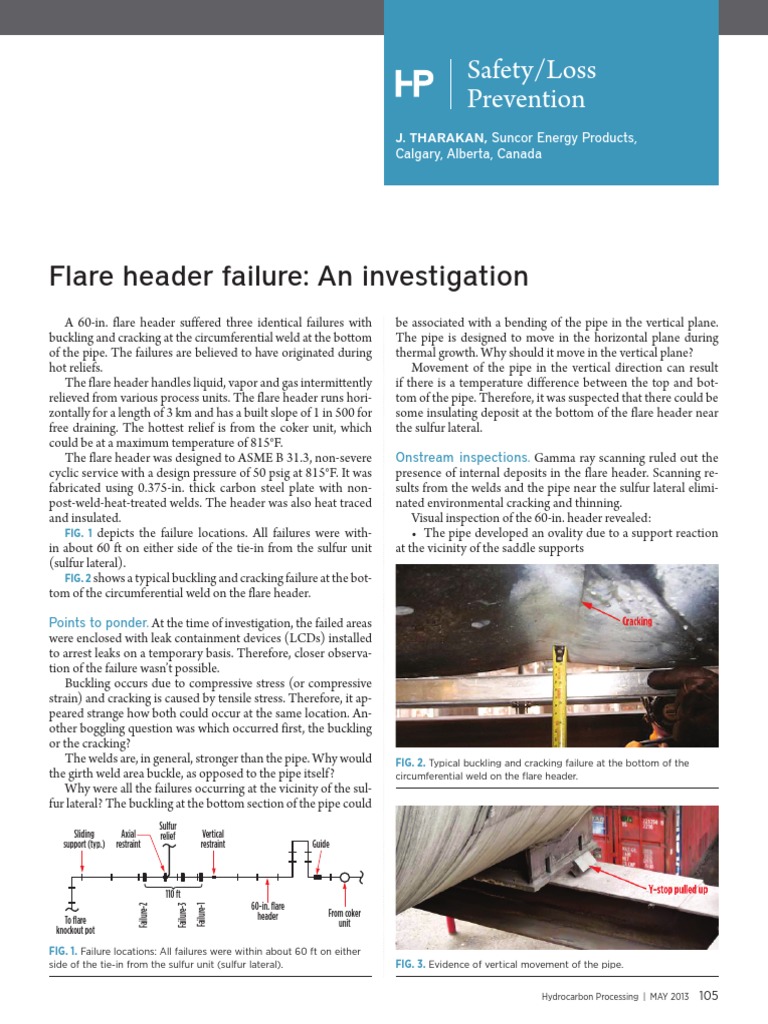 Flare Header Failure-Analysis | PDF | Gas To Liquids | Buckling