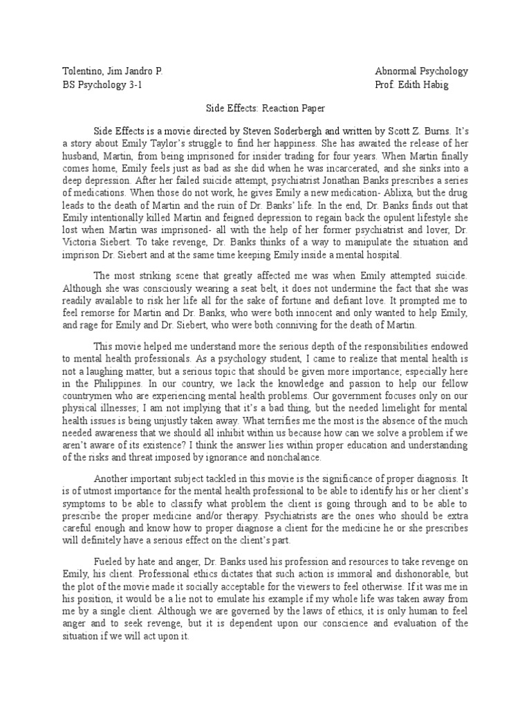 Side Effects | PDF | Mental Health | Clinical Psychology