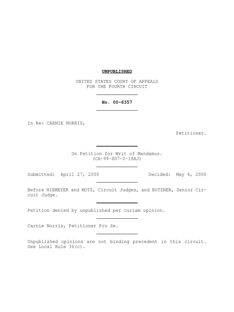 Norris v. Harrison, 4th Cir. (2000) | PDF