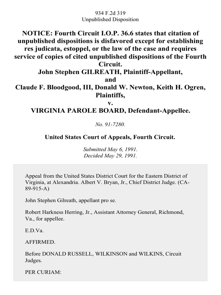 John Stephen Gilreath, and Claude F. Bloodgood, Iii, Donald W. Newton, Keith H. Ogren v ...