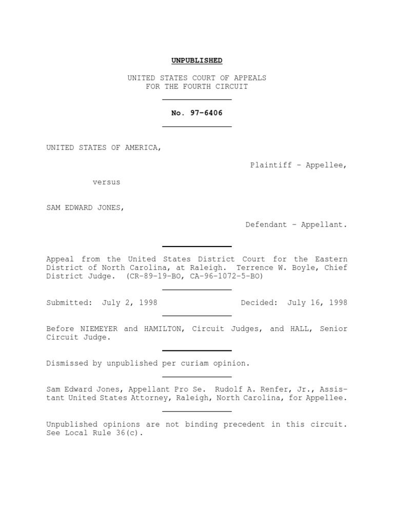 United States v. Jones, 4th Cir. (1998) | PDF