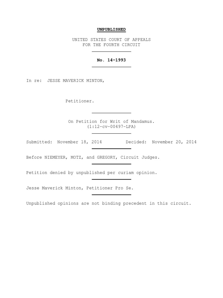 In Re: Jesse Minton V., 4th Cir. (2014) | PDF