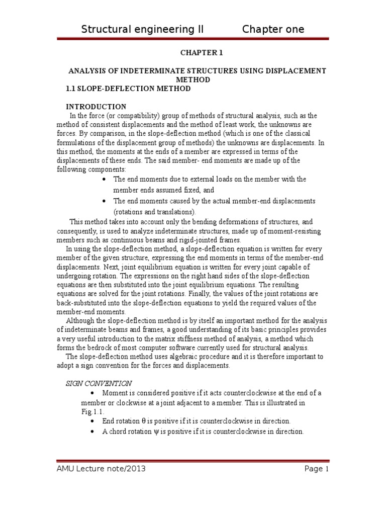 Structural Engineering II Chapter One | PDF | Structural Analysis ...