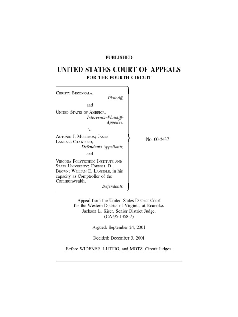 United States v. Morrison, 4th Cir. (2001) | PDF | U.S. State | Lawsuit
