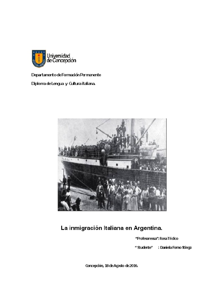 Inmigración Italiana a Argentina: Historia y Datos | PDF | Argentina ...
