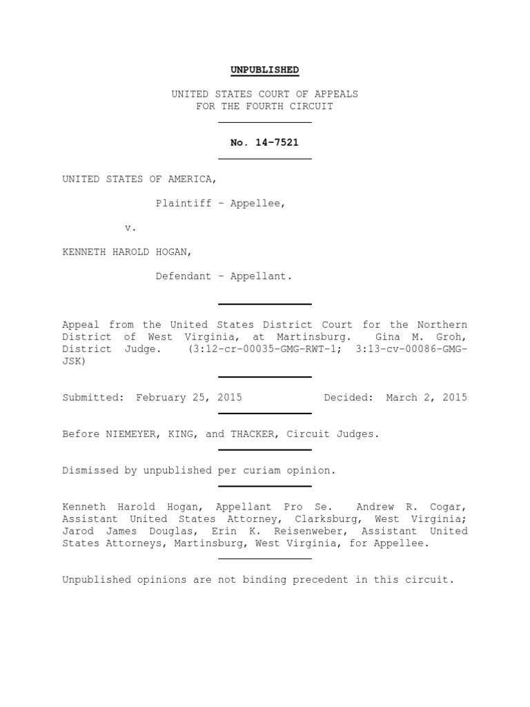 Appeal Dismissal: Kenneth Hogan Case | PDF | Social Science | Law