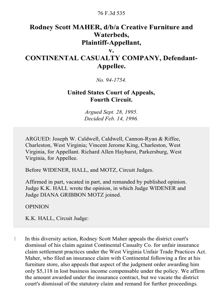 Rodney Scott Maher, D/B/A Creative Furniture and Waterbeds v ...