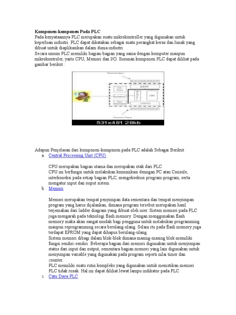 Komponen PLC | PDF | Komputer | Teknologi & Rekayasa