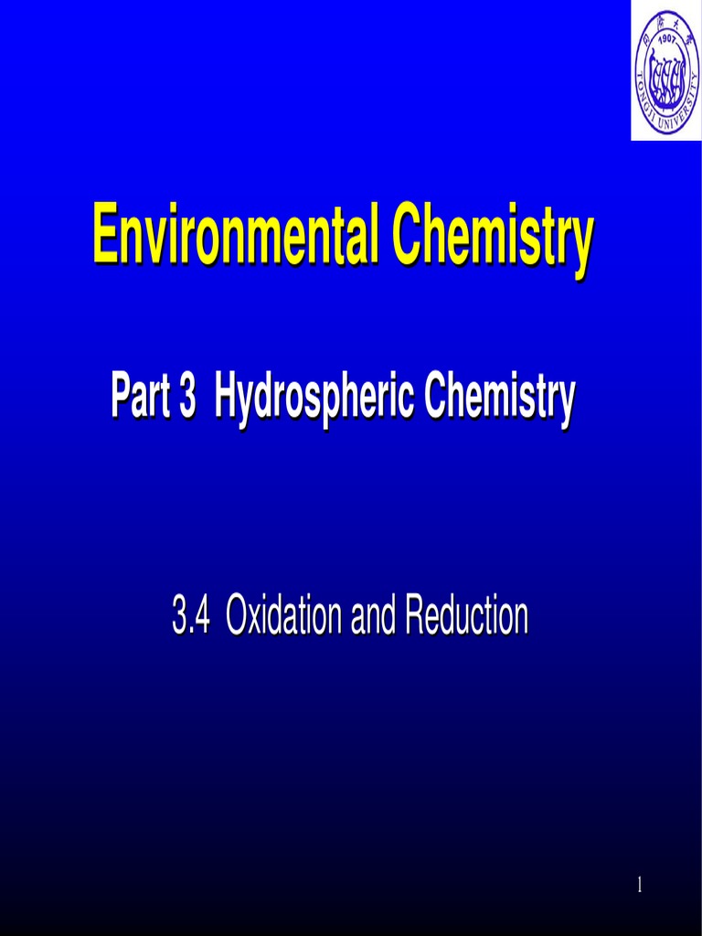 Environmental Chemistry | PDF | Redox | Chemistry