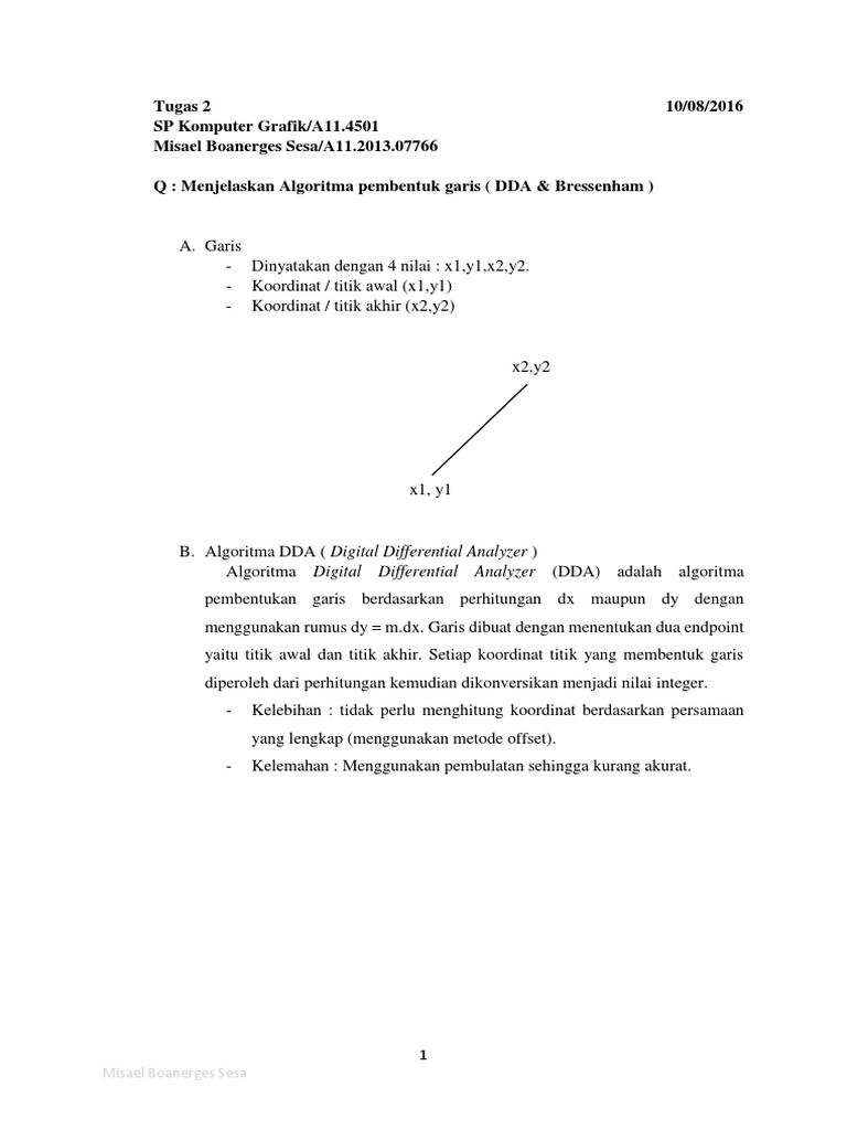 Algoritma Garis DDA Dan Bressenham | PDF