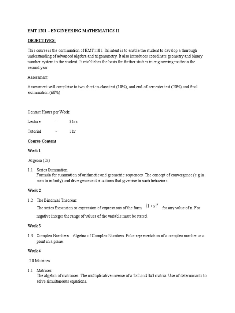 Emt Outlines | PDF | Trigonometric Functions | Angle
