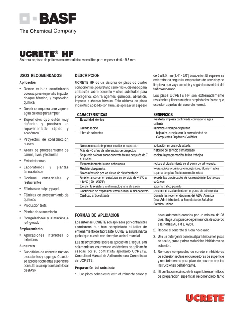 Ucrete HF | PDF | Revestimiento | Aluminio