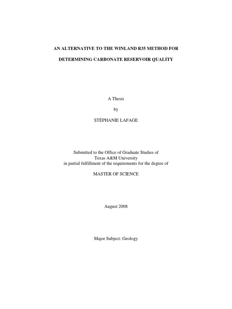 Winland R35 Estudio | PDF | Porosity | Petroleum Reservoir